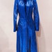 Woman’s Blue Metallic Snakeskin Coat, Python Leather Coat, Blue Python ...