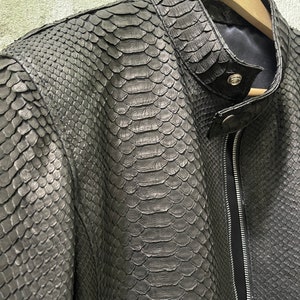Snakeskin Jacket for Man, Black Python Leather Jacket - Etsy