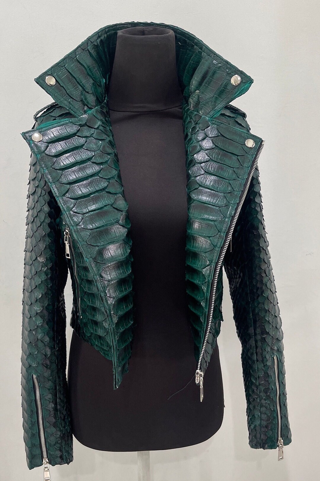 Custom Python Leather Biker Jacket, Leather Jacket for Women, Dragon ...