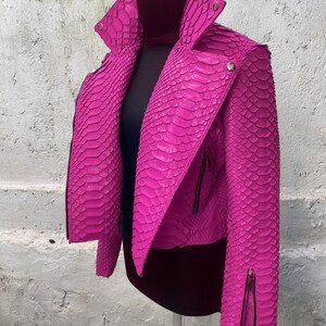 Custom Snakeskin Biker Jacket Woman's King Python Leather - Etsy