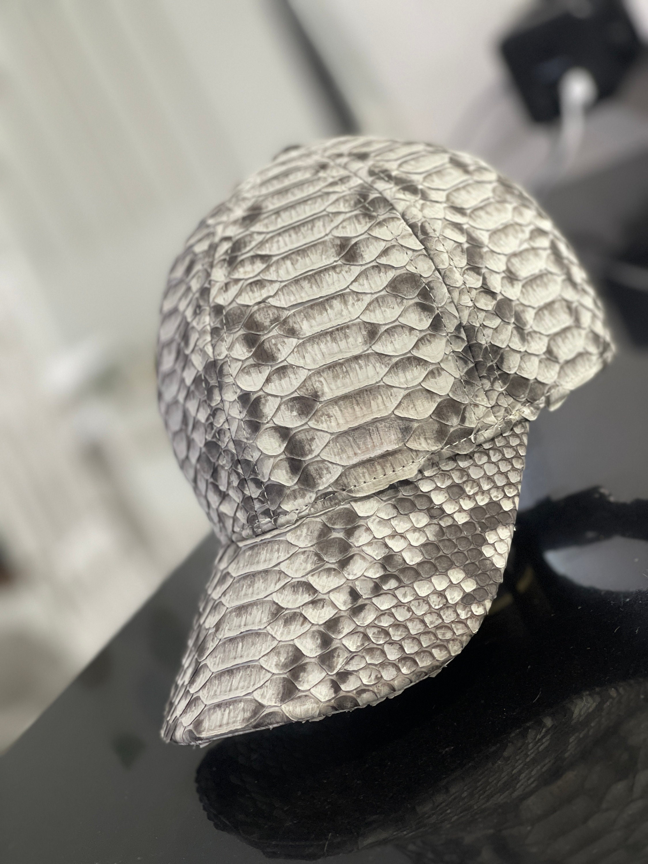 Python Leather Cap | Snakeskin Baseball Cap - Etsy