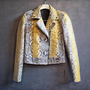 Snakeskin Jacket, Python Leather Jacket, Woman's Biker Snakeskin Jacket ...