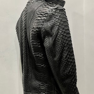 Men's KING Snakeskin Jacket, Black Python Leather Jacket for Men ...