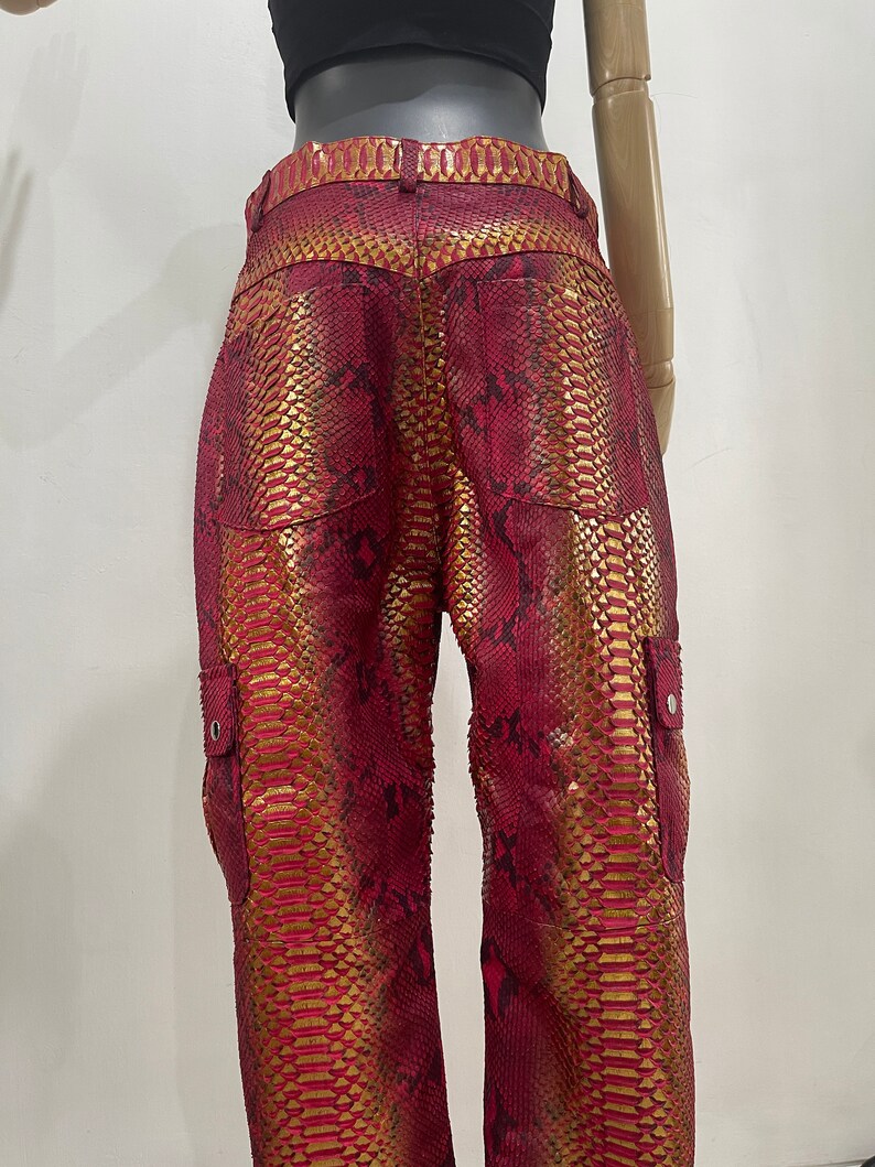 Python Leather Pants Snakeskin Culottes Pants Leather - Etsy