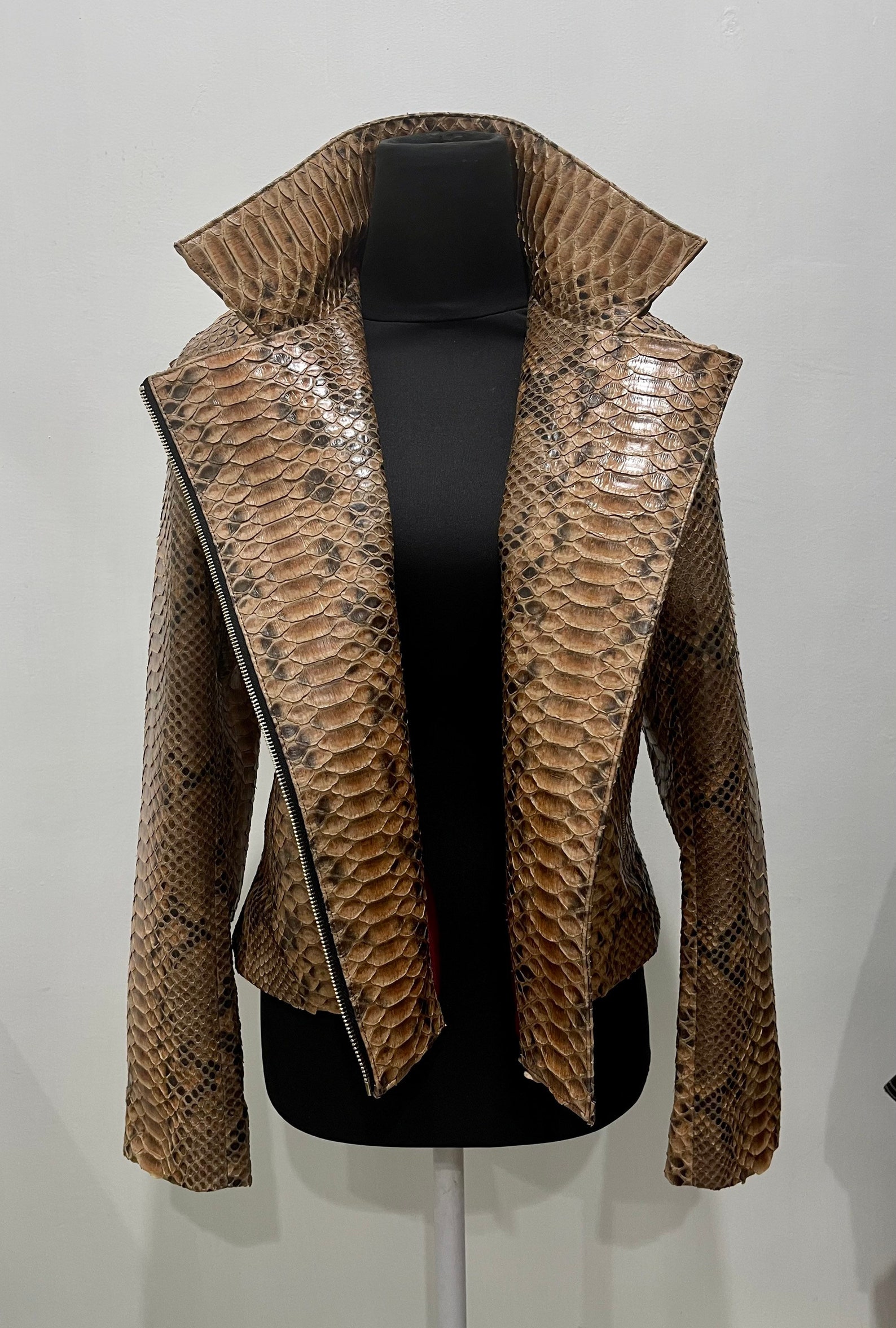 Women's Dragon Snakeskin Jacket Python Leather Jacket | Etsy