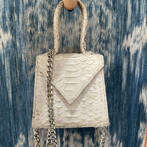 Snakeskin Crossbody Bag, Real Python Leather Bag, Python Purse, Petty ...