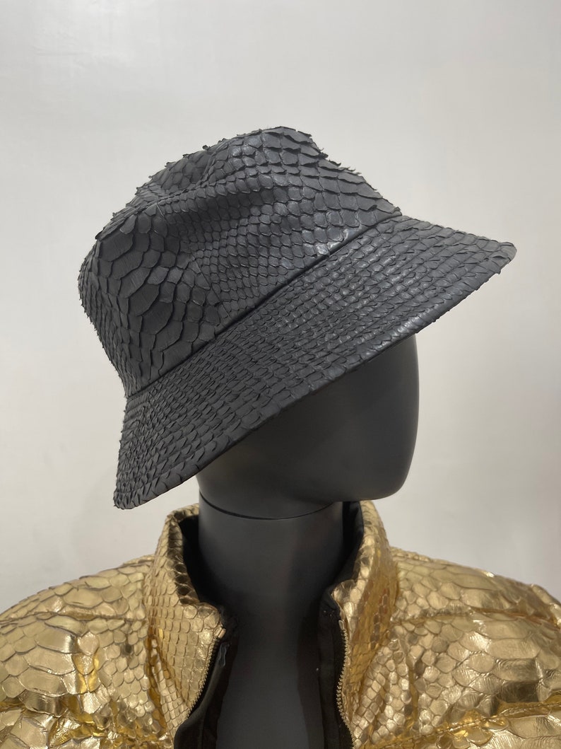Snakeskin Hat Python Leather Cap Snake Skin Hat Leather - Etsy