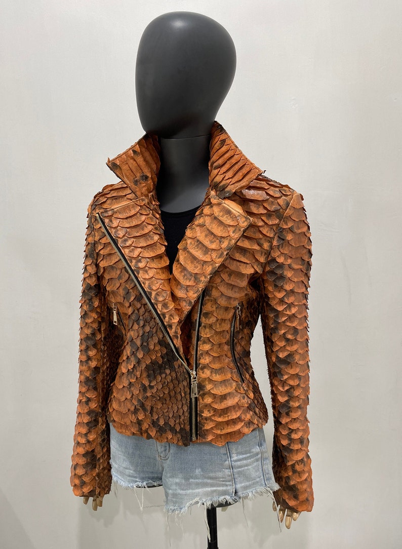 Custom Python Leather Biker Jacket Leather Jacket for Women - Etsy