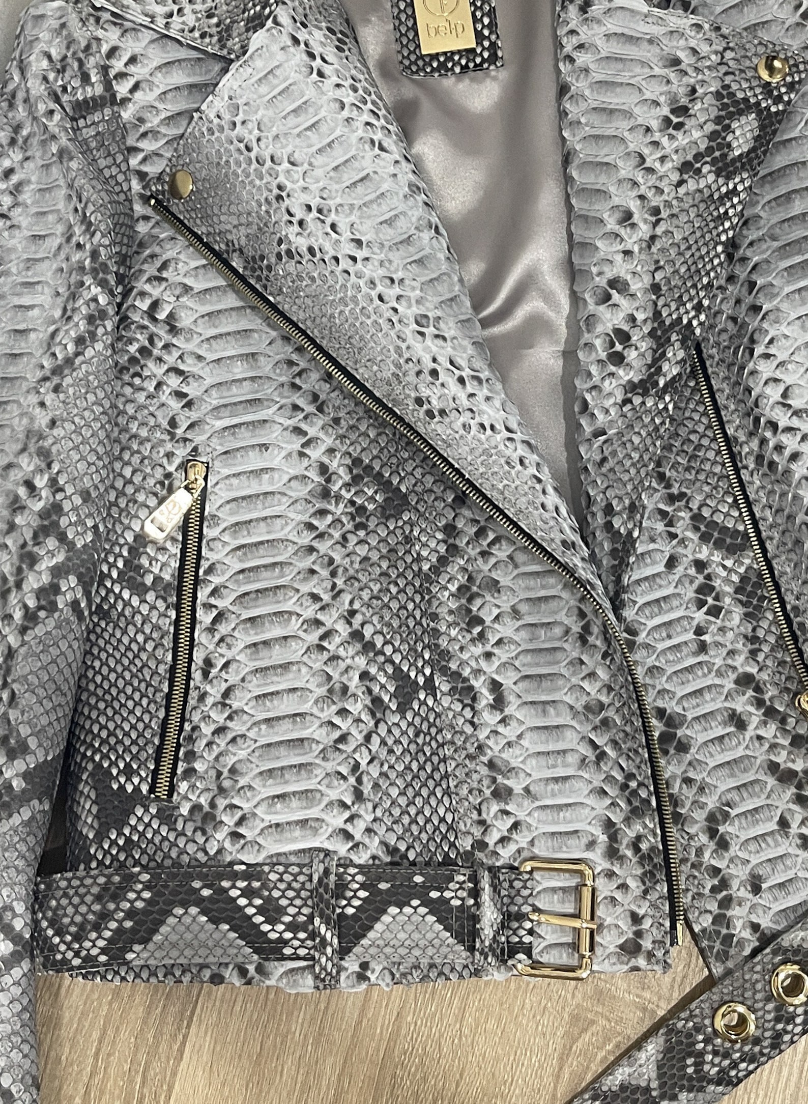 Women's Snakeskin Jacket, Python Leather Jacket, Real Python Leather ...
