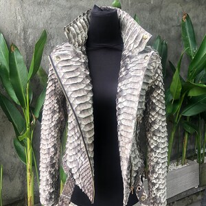 Dragon Python Leather Jacket, Women's Snakeskin Jacket, Natural King ...