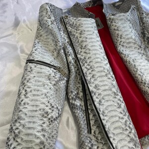 Women's Snakeskin Jacket, Python Leather Jacket, Elegant Leather Jacket ...