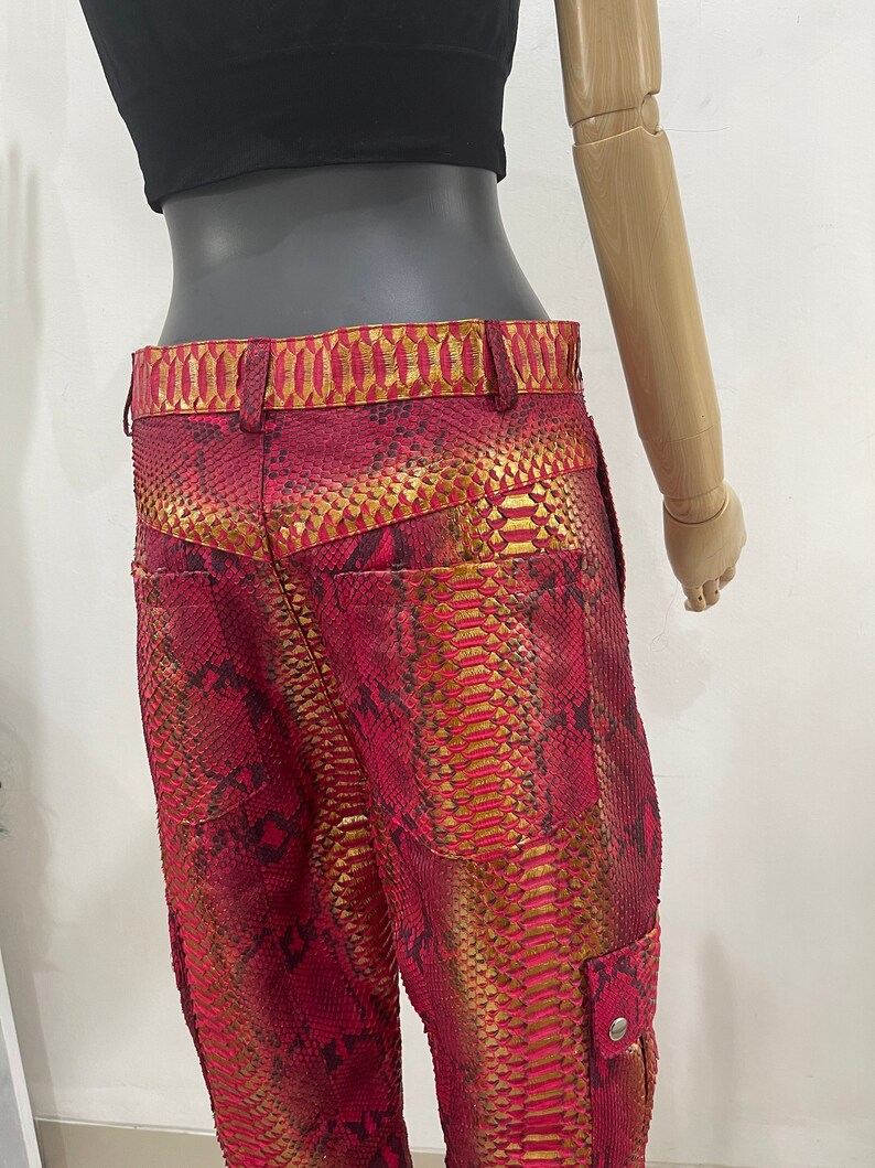 Python Leather Pants Snakeskin Culottes Pants Leather - Etsy