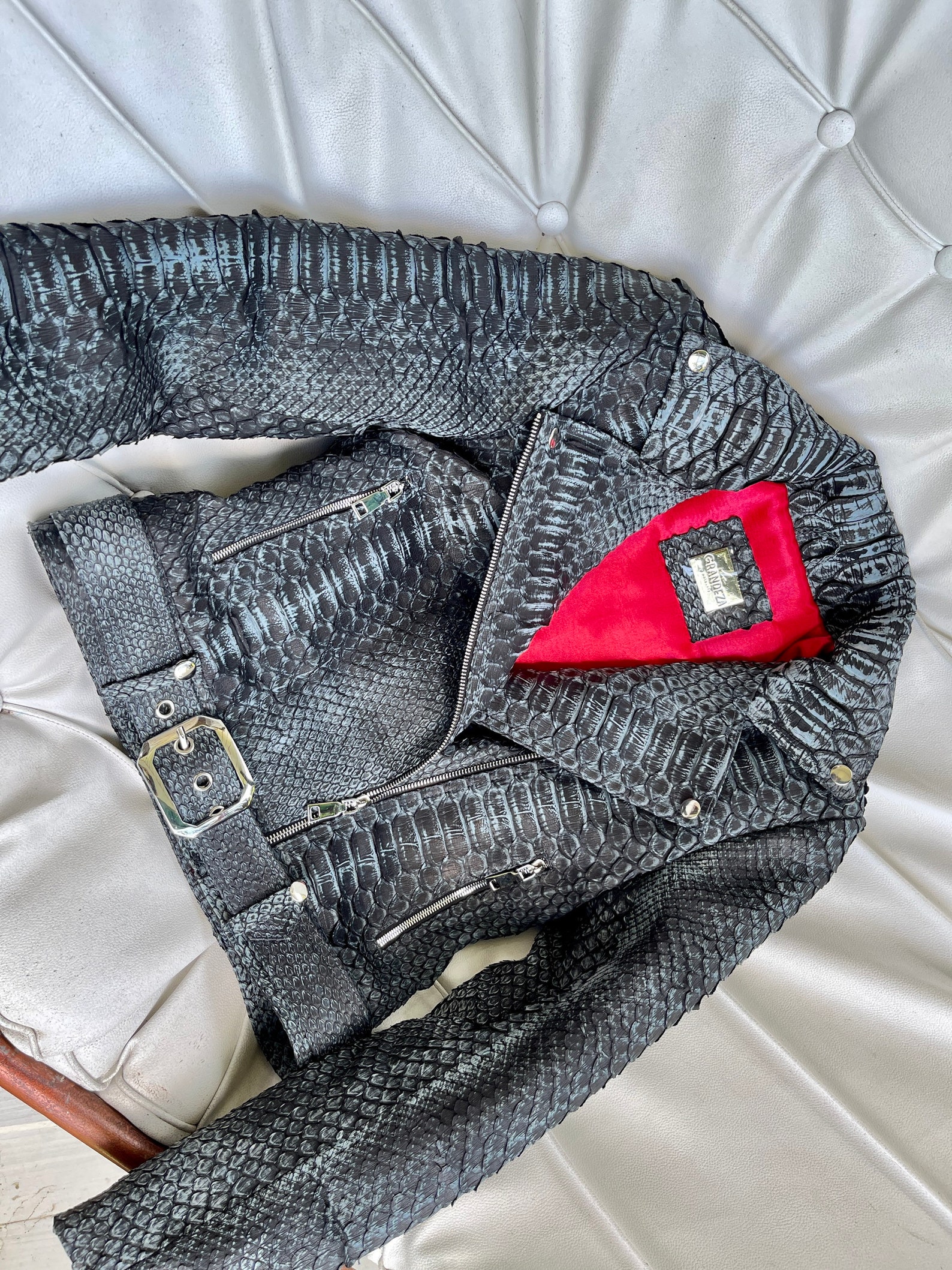 Dragon Snakeskin Biker Jacket Women's Python Leather - Etsy