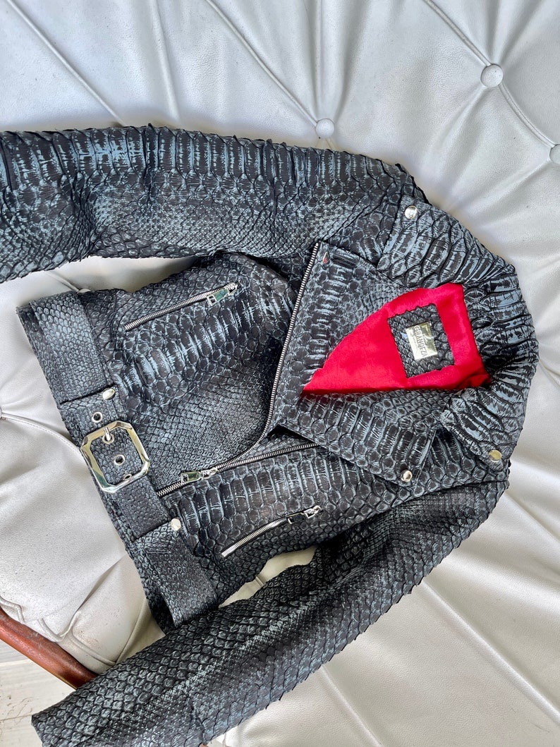 Dragon Snakeskin Biker Jacket Women's Python Leather - Etsy