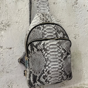 Snakeskin Backpack, Unisex King Python Leather Backpack, Leather ...