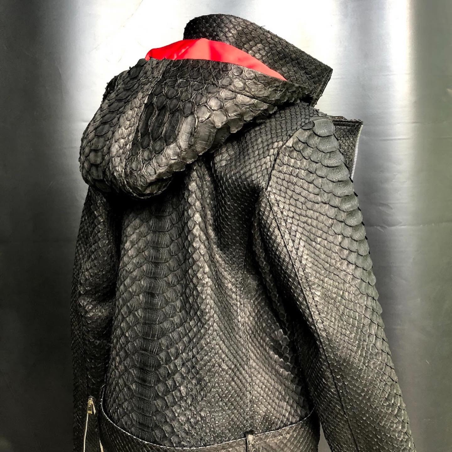 King Python Leather Jacket, Women's Snakeskin Jacket, King Python ...