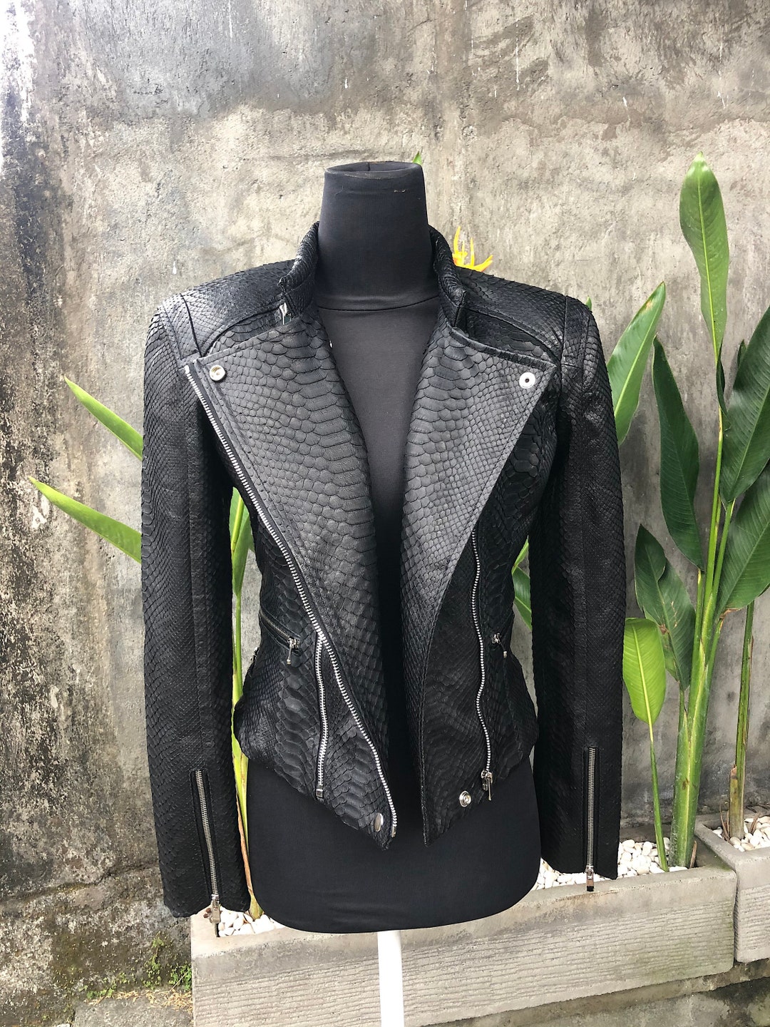 Women's Snakeskin Jacket, Exotic Python Natural Fine Leather, Custom ...