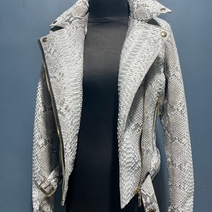 Women's Snakeskin Jacket, Python Leather Jacket, Real Python Leather ...