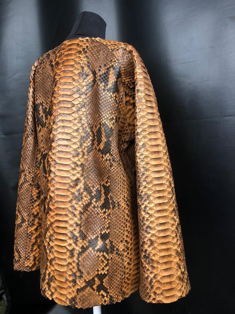 Woman's Dragon Python Coat, Snakeskin Coat, Python Leather Coat ...