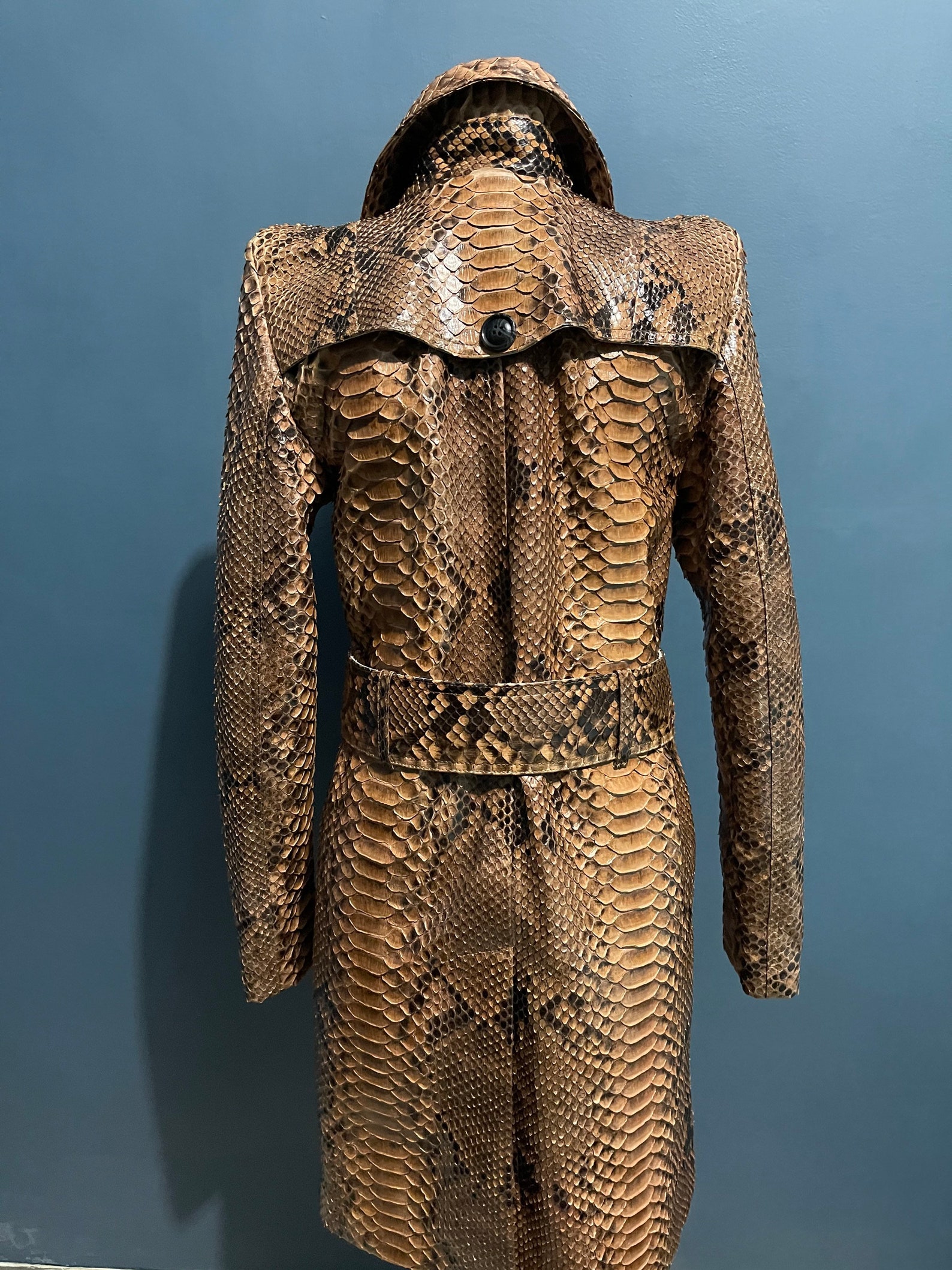 Woman's Dragon Python Leather Trench Coat Snakeskin - Etsy