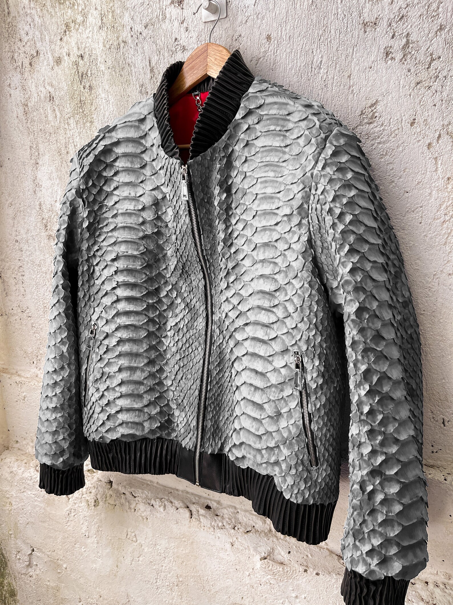 Mans KING Snakeskin Bomber Jacket, Custom Jacket for Men, Dragon Python ...