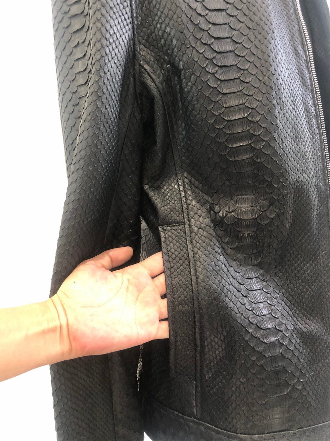 Snakeskin Jacket for Man Black Python Leather Jacket Natural | Etsy