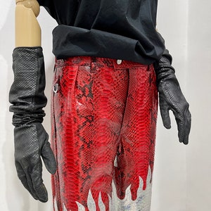Python Leather Pants, Snakeskin Pants, Red Leather Pants, Real Python ...
