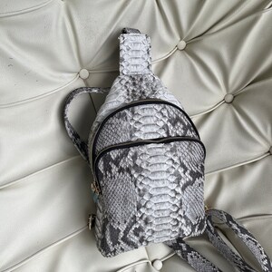 Snakeskin Backpack, Unisex King Python Leather Backpack, Leather ...