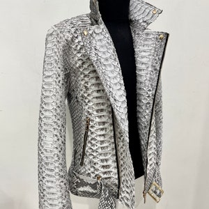 Man's Custom Biker Jackеt, King Snakeskin Python Leather Motorcycle ...