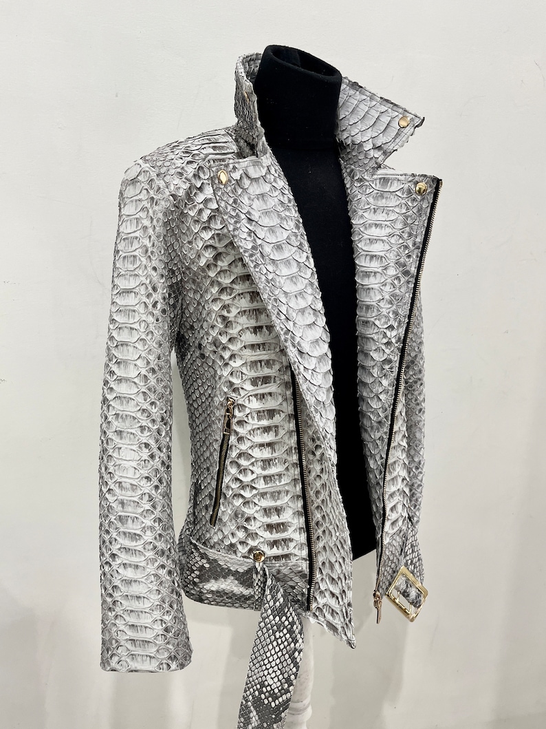Man's Custom Biker Jackеt King Snakeskin Python Leather - Etsy