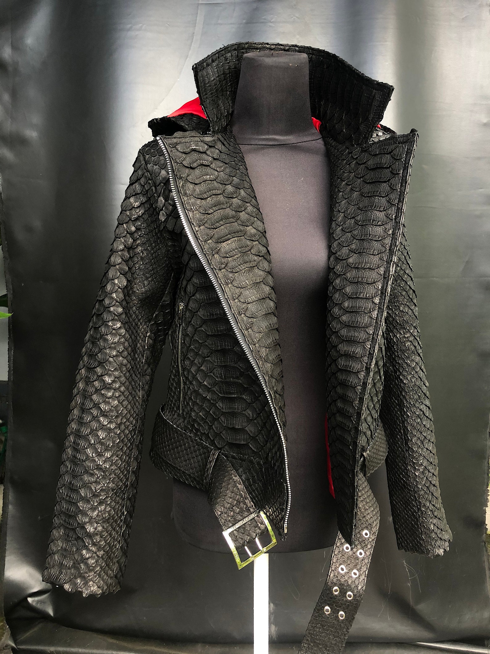 King Python Leather Jacket, Women's Snakeskin Jacket, King Python ...