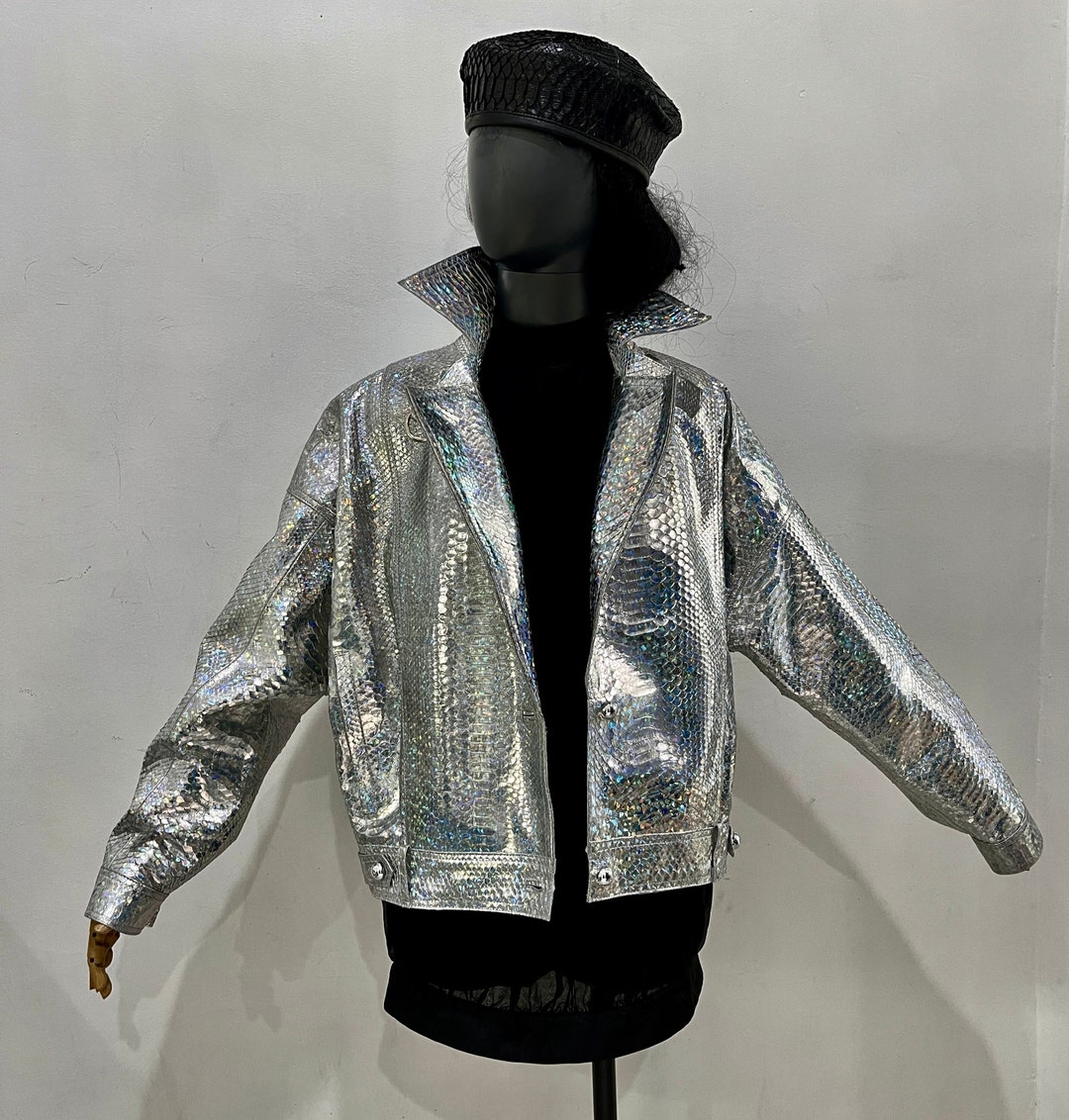 Custom Python Leather Jacket Holographic Leather Jacket - Etsy