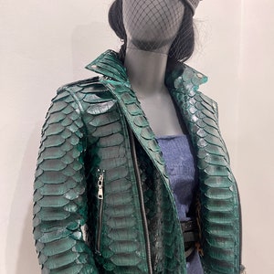 Custom Python Leather Biker Jacket, Leather Jacket for Women, Dragon ...