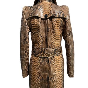 Woman's Dragon Python Leather Trench Coat, Snakeskin Trench Coat, Long ...