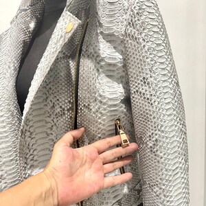 Women's Snakeskin Jacket, Python Leather Jacket, Real Python Leather ...