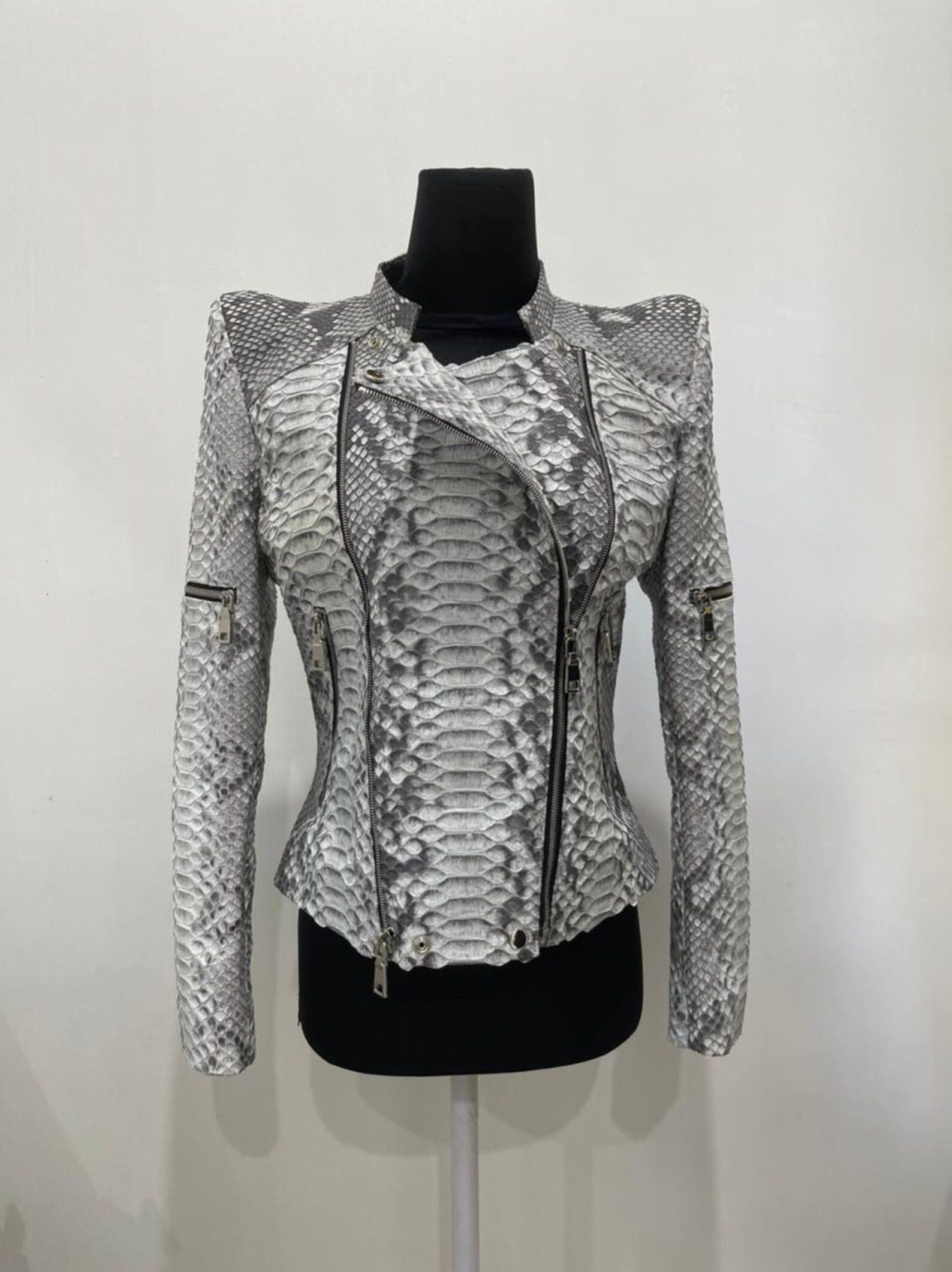 Women's Snakeskin Jacket Python Leather Jacket Elegant | Etsy