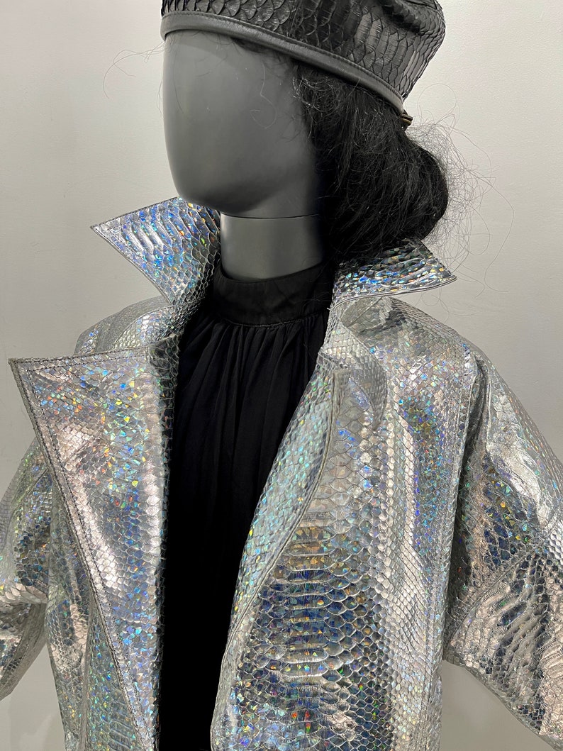 Custom Python Leather Jacket Holographic Leather Jacket - Etsy