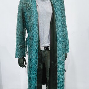 Men’s Snakeskin Trench Coat, Dragon Python Leather Men’s Coat, Men’s ...