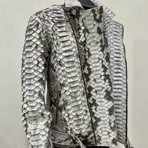 Man's Custom Biker Jackеt, King Snakeskin Python Leather Motorcycle ...