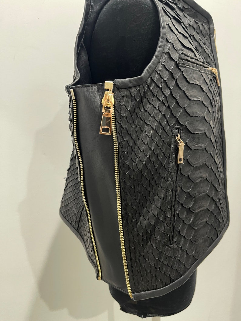 Dragon Python Leather Vest King Python Vest Woman Snakeskin - Etsy