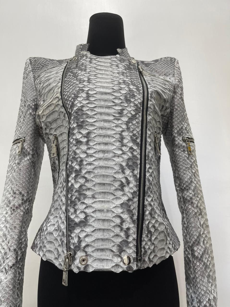 Women's Snakeskin Jacket Python Leather Jacket Elegant - Etsy