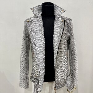 Man's Custom Biker Jackеt, King Snakeskin Python Leather Motorcycle ...