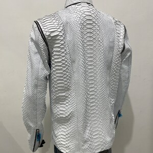 Man's Custom Jackеt/vest , King Snakeskin Python Leather Jacket, White ...