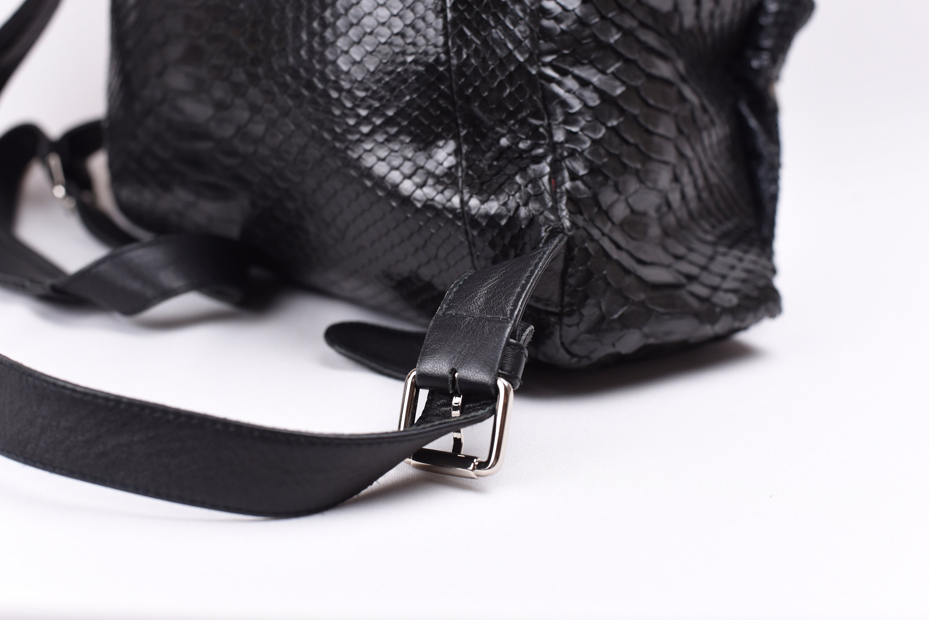 Snakeskin Backpack Unisex Black Python Leather Backpack - Etsy