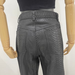 Python Leather Pants, Snakeskin Pants, Black Leather Pants, Real Python ...