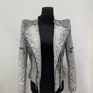 Women's Snakeskin Jacket, Python Leather Jacket, Elegant Leather Jacket ...