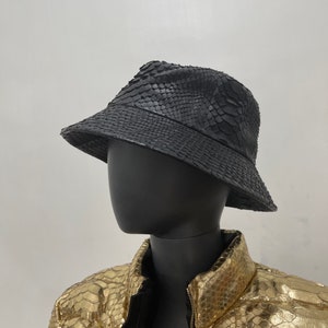 Snakeskin Hat, Python Leather Cap, Snake Skin Hat, Leather Cap, Python ...