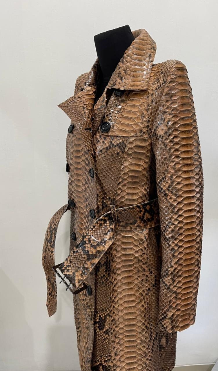 Woman's Dragon Python Leather Trench Coat Snakeskin - Etsy