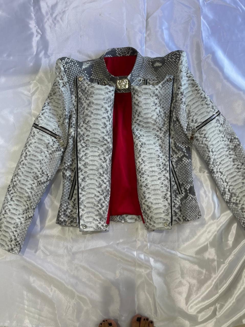 Women's Snakeskin Jacket Python Leather Jacket Elegant | Etsy