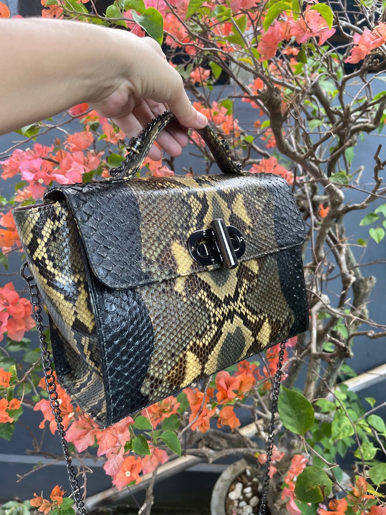 Snakeskin Handbag Snakeskin Crossbody Bag Python Purse - Etsy